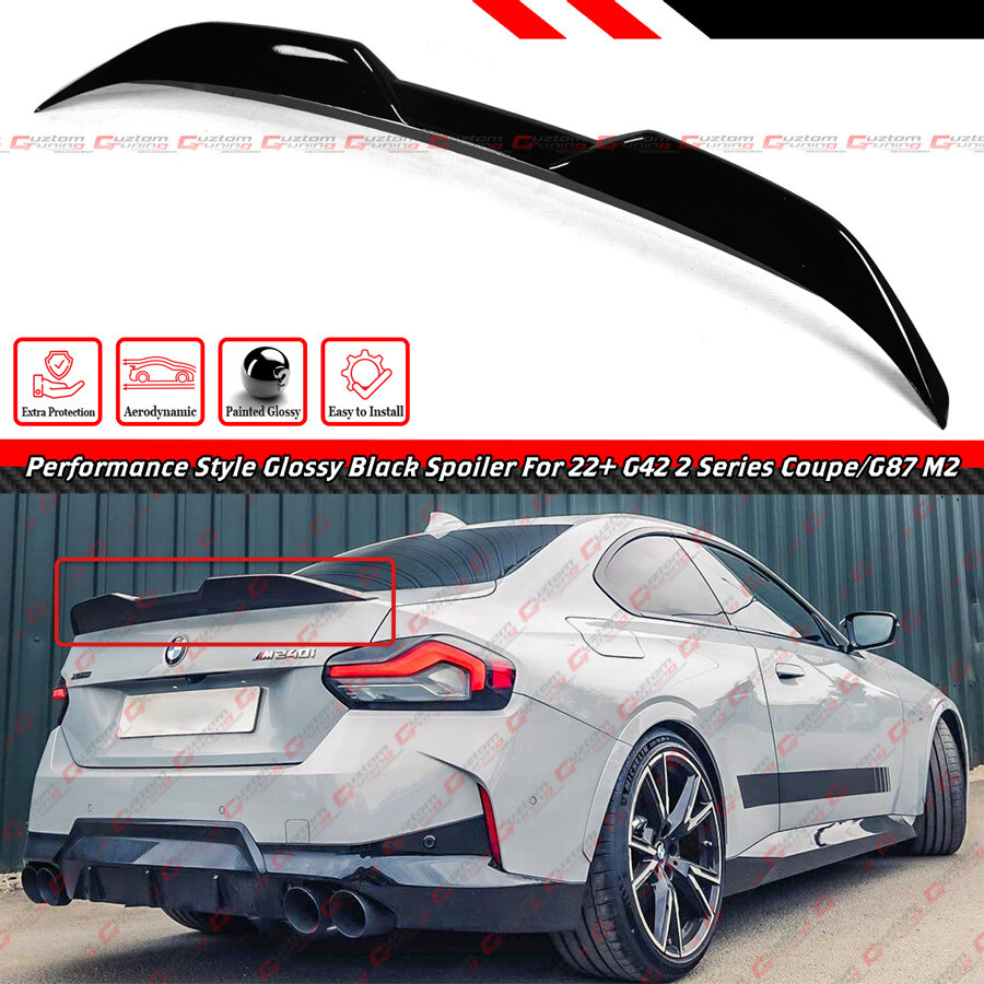 FOR 22-25 BMW G87 M2 G42 230i M240i HIGH KICK MP STYLE GLOSS BLACK ...