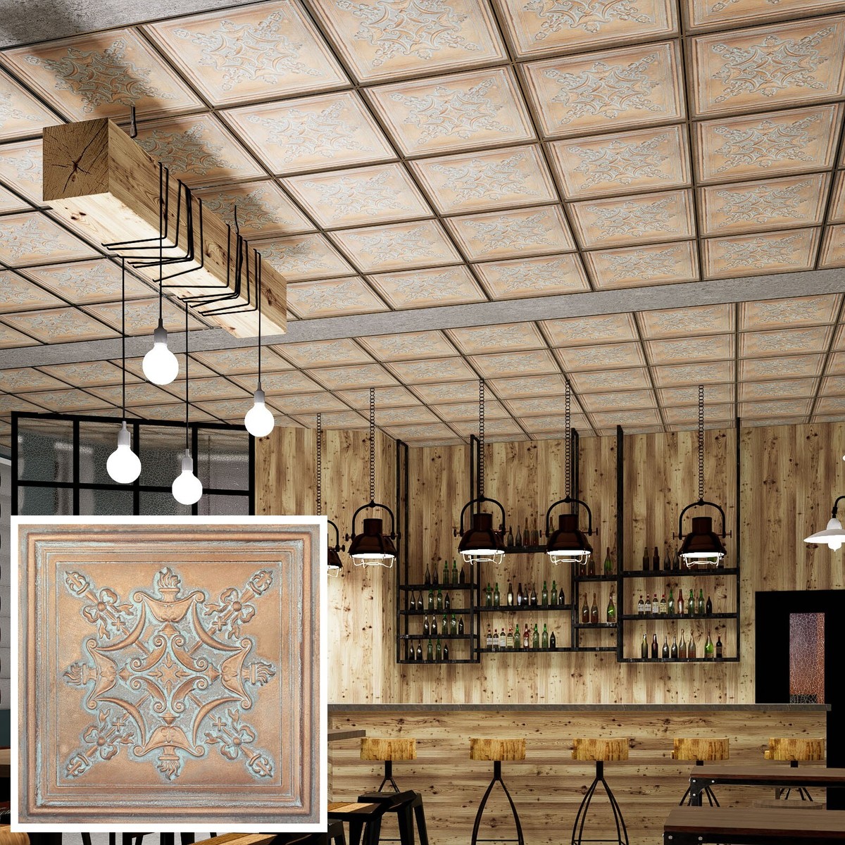 Old Metal Ceiling Tiles Pressed Tin Ceiling Tile Mirror Botanical
