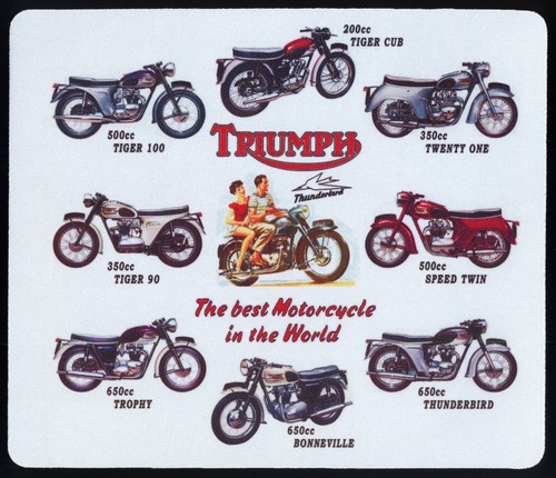 1 x TRIUMPH MOTORCYCLE, BONNEVILLE THUNDERBIRD, MOUSE MAT OR SMALL ...