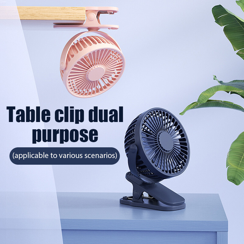 USB Rechargeable Mini Cooling Fan Clip On Desk Table Office Stroller ...