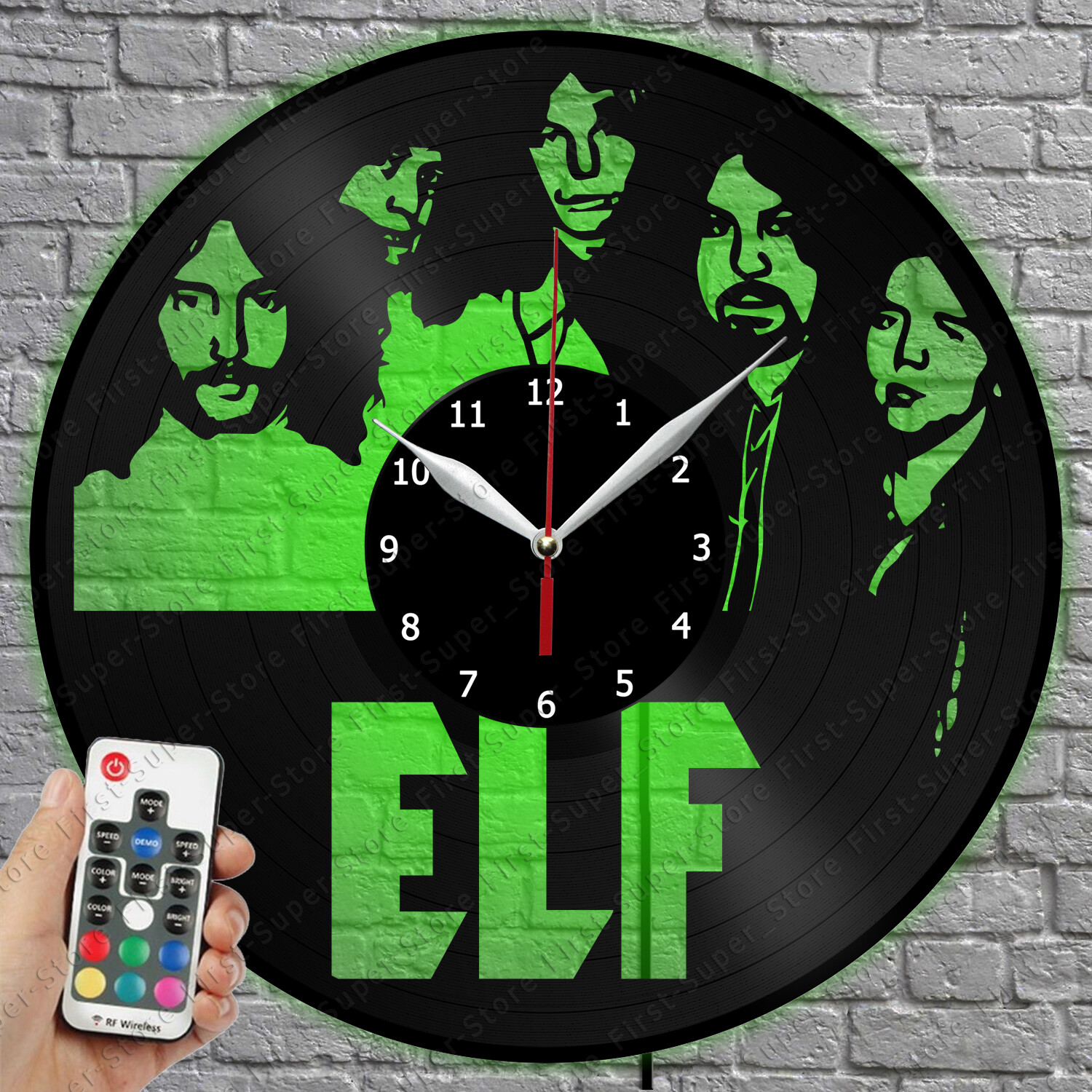 LED Vinyl Clock Elf Vinyl Record Wall Clock Led Light Wall Clock 2127 ...