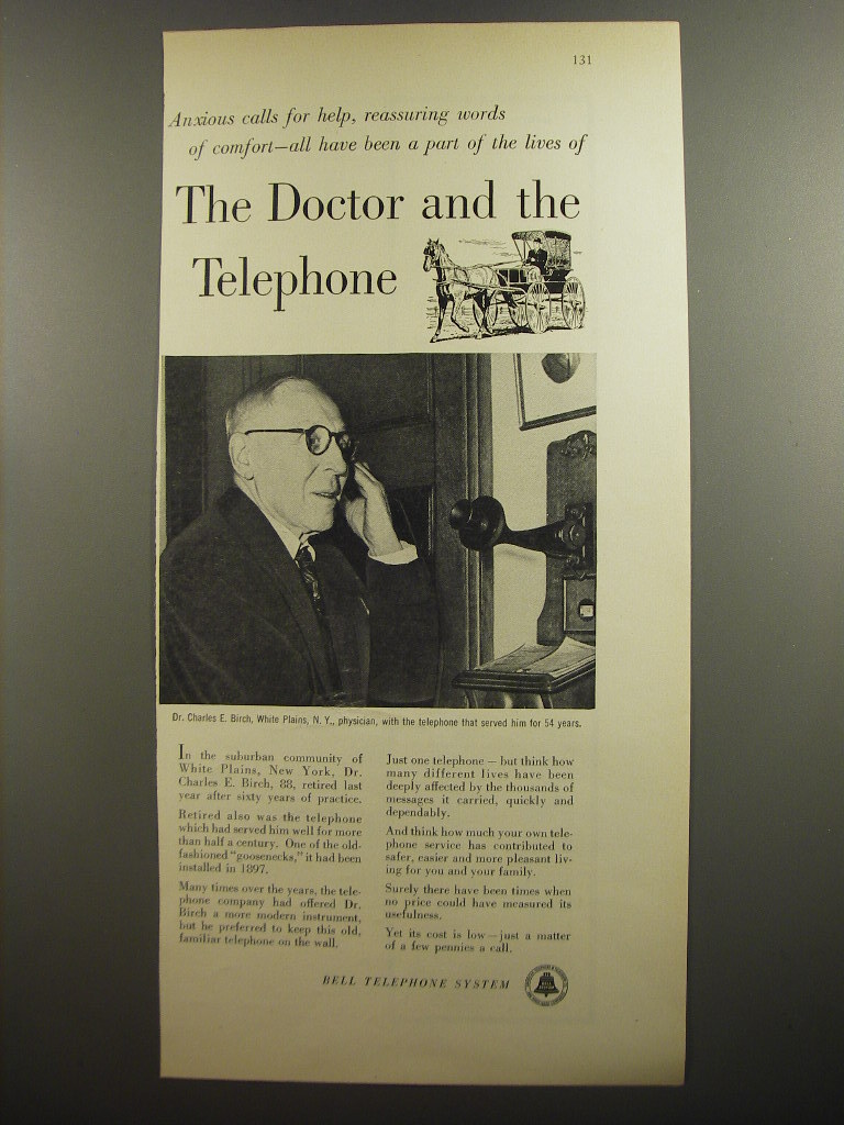 1952 Bell Telephone System Ad - The doctor and the telephone | eBay