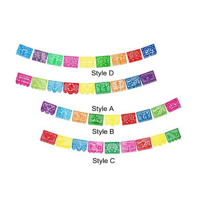 Mexican Party Banner Fiesta Hanging Banner Colorful 9 Patterns 15 Feet ...