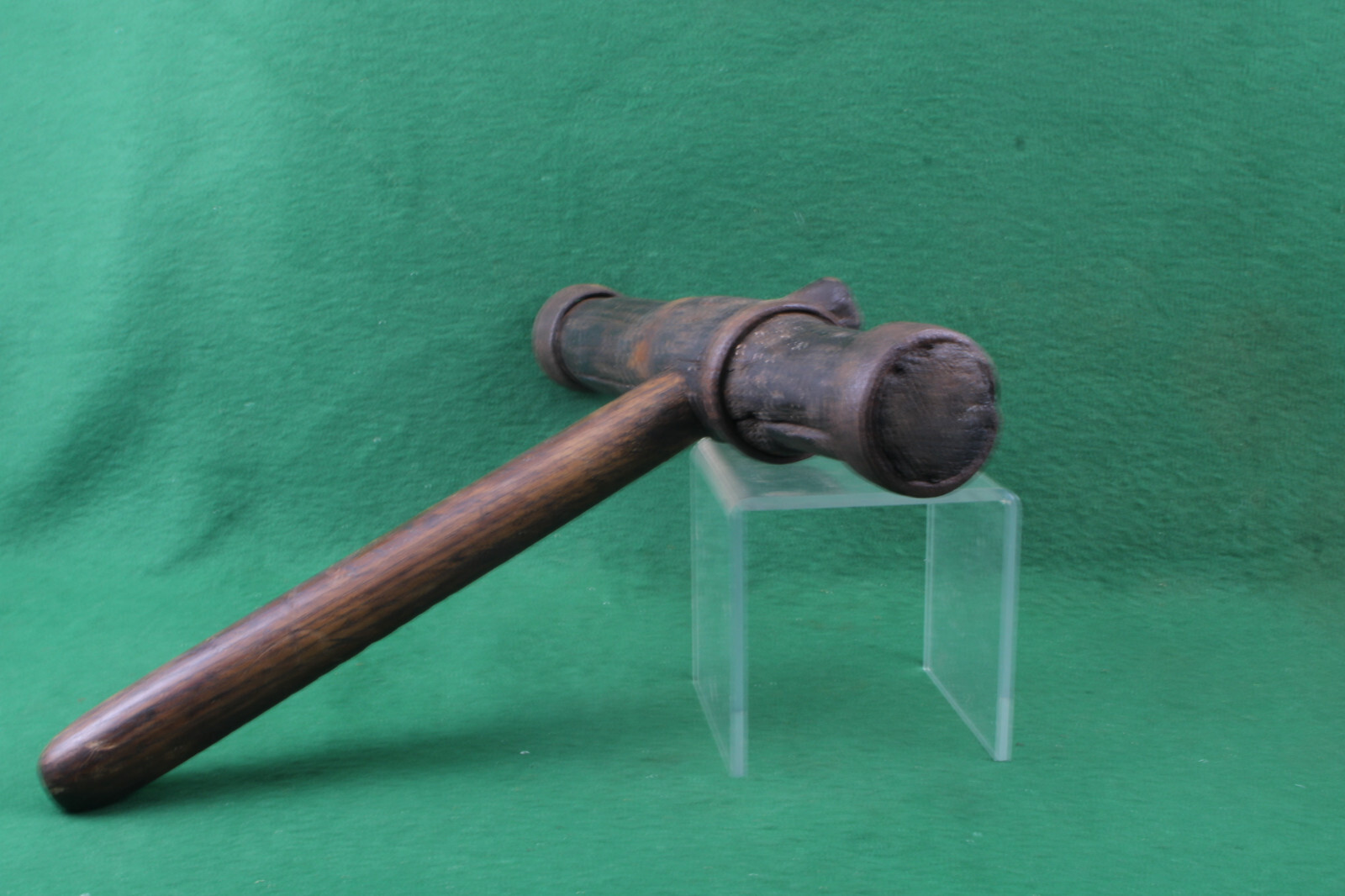 RARE Primitive 12" Shipwrights Caulking Hammer Mallet Wood Tool INV# ...