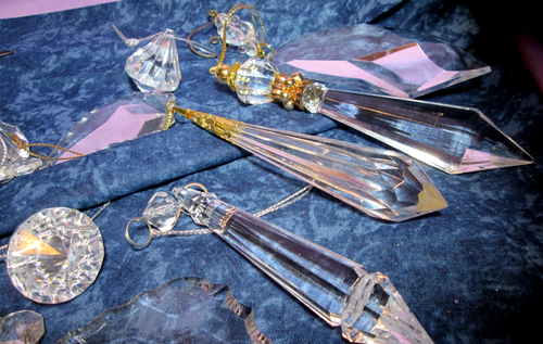 Lot of 10 Lucite Acrylic Prism Christmas Ornaments- 6 Different Shapes ...