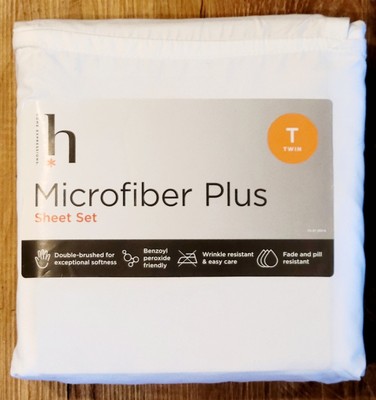 Home Expressions Twin Three-Piece Microfiber Plus Sheet Set, White | eBay