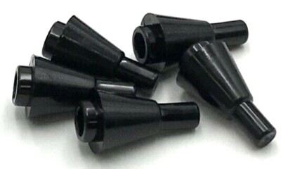 Lego 5 New Black Cones 1 x 1 Stud Inverted with Bar Pieces | eBay