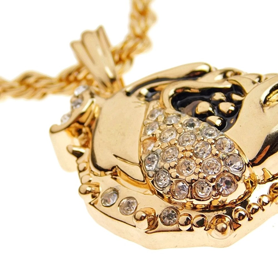 14K Gold Plated Bulldog Necklace Iced Dog Pendant CZ Rope Chain ...