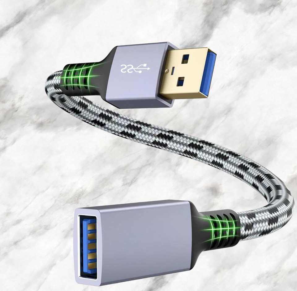 Short USB Extension Cable 1Ft USB 3.0 Extension Cable [Aluminum Shell ...