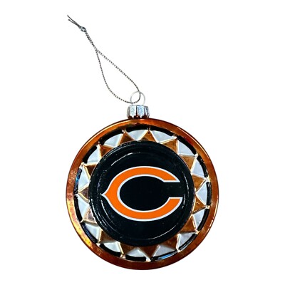 Chicago Bears 4" Blown Glass Disc Ornament | eBay