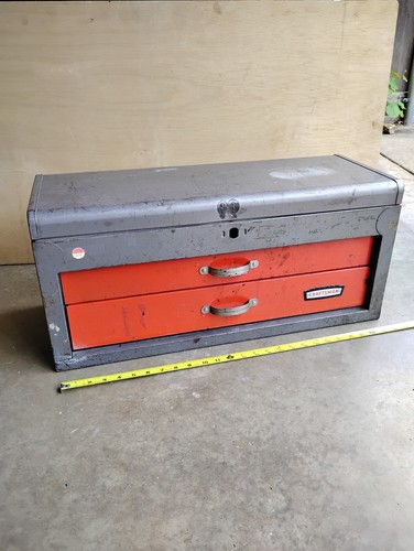 Vintage Craftsman Mechanic's Red/Gray Metal Toolbox Tool Box 2-Drawer ...