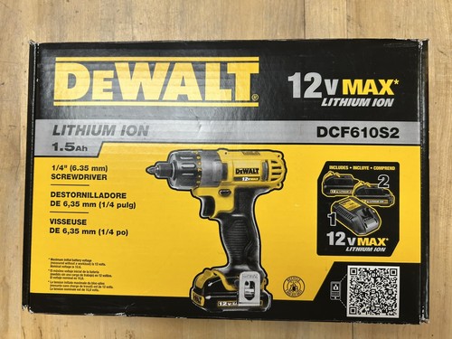 DEWALT DCF610 S2 12V MAX* Li ion 1/4” Cordless Screwdriver 1.5Ah (+Tool ...