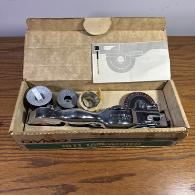 VINTAGE DYMO 1011 Tapewriter M-11 Embossing Metal Label Maker with Box ...