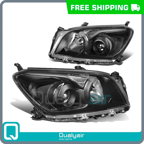 Headlights Black Housing Clear Signal Projector Pair OE Upgrade for 09 ...