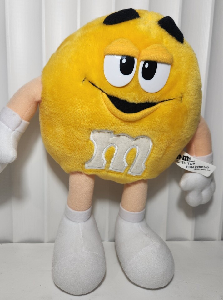 1997 M&M Yellow Fun Friend Soft Toy Plush 30cms Chocolate Confectionery ...