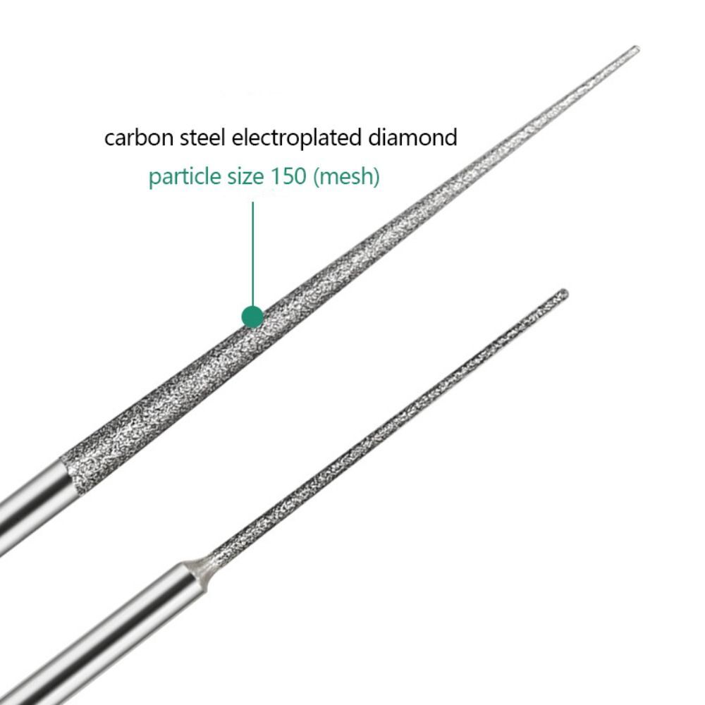 Reaming Stone Tip Diamond Pointed Needle Polishing Drill Bit Power Tool ...