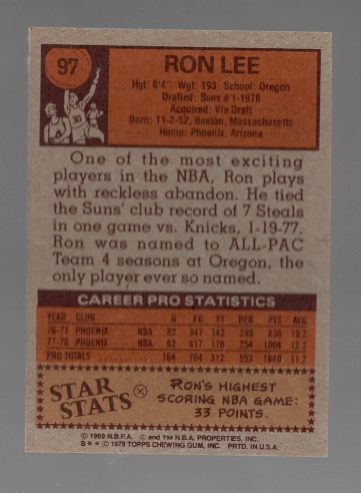 1978 Topps #97 Ron Lee Excellent | eBay