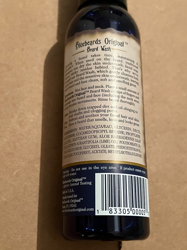 Bluebeards Original Beard Wash for Men, 4 oz. - Natural Beard Wash and ...