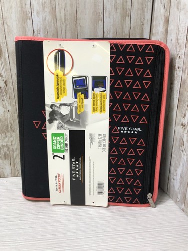 NEW Mead Five Star Xpanz Zip Around Binder Notebook 3 Ring Blk/pink ...