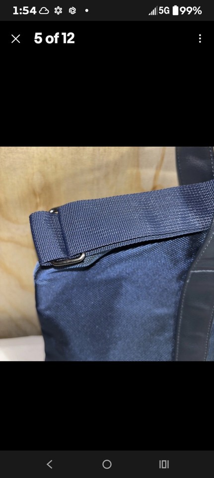 Jimmy Choo Unisex Navy Duffle Travel Gym Bag Weekender Faux Leather ...