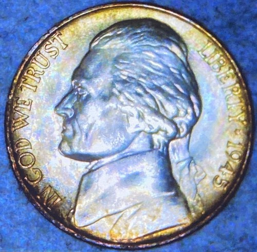 1945 P Toned RPM Silver War Time Jefferson Nickel | eBay