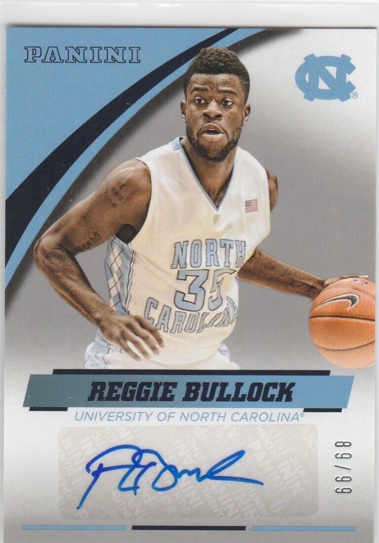 REGGIE BULLOCK 2016 NORTH CAROLINA COLLEGIATE AUTOGRAPH SILVER SERIAL ...