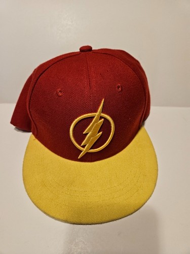 Marvel Flash Cap Hat New NT Red Yellow Lightening Bolt Snap Bk ...