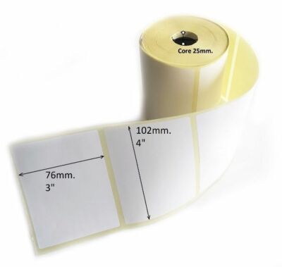 Thermal Blank White Self Adhesive Sticky Labels rolls 102X76mm | eBay