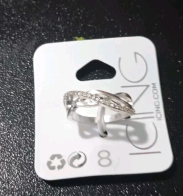 Icing Silver Tone Colorless Stoned Size 8 Ring | eBay