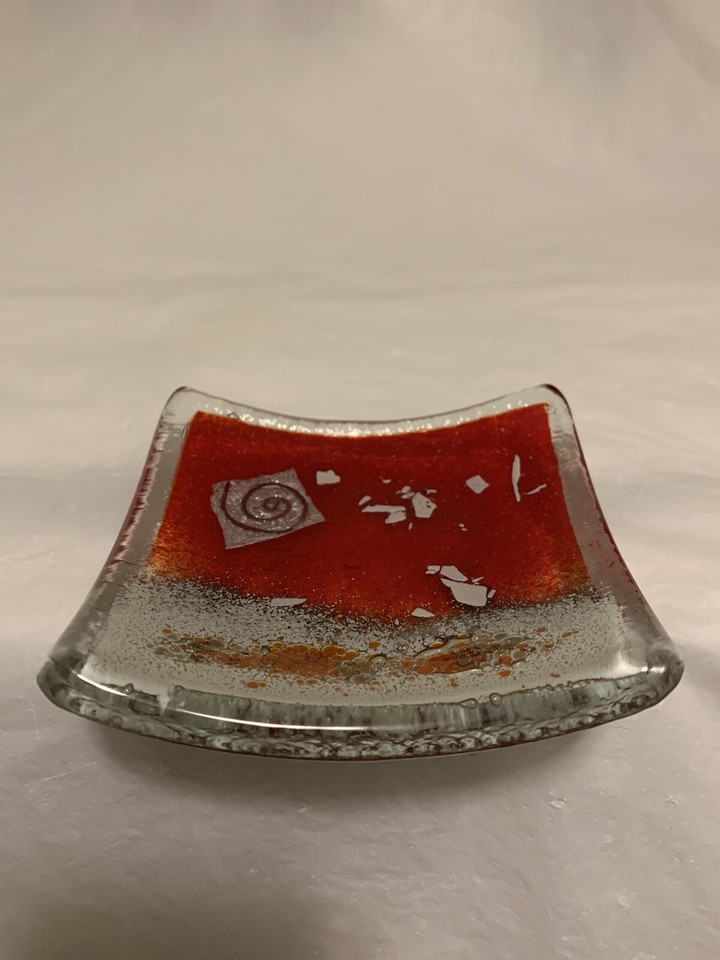 Greek Mixaha Fused Art Glass Trinket Dish | eBay