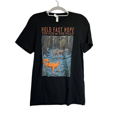 T Shirt Women's Size M Black Hold Fast Hope Fox Wolf | eBay