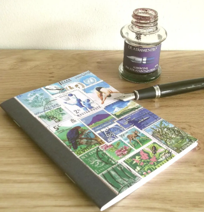 Landscape notebook set, 3 pocket journals, A6 travel diary set, Blue ...