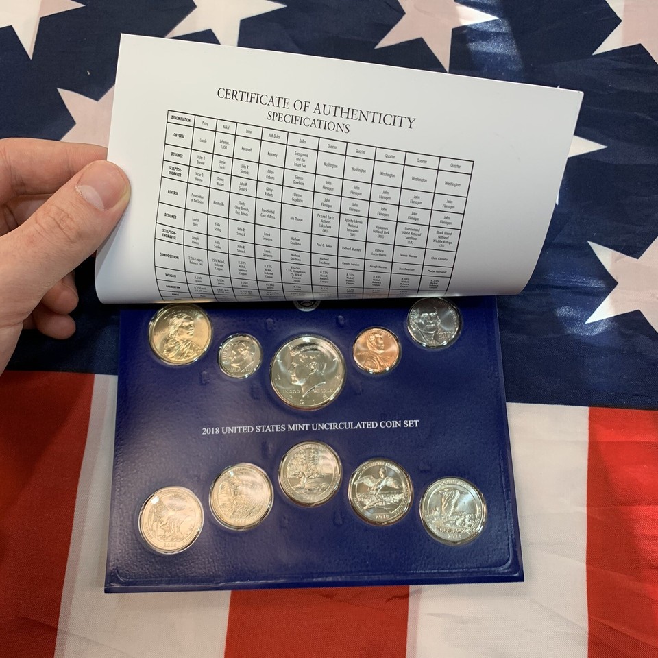 2018 Mint Set. Complete. 20 coin set. Includes 10 each "D" and "P ...