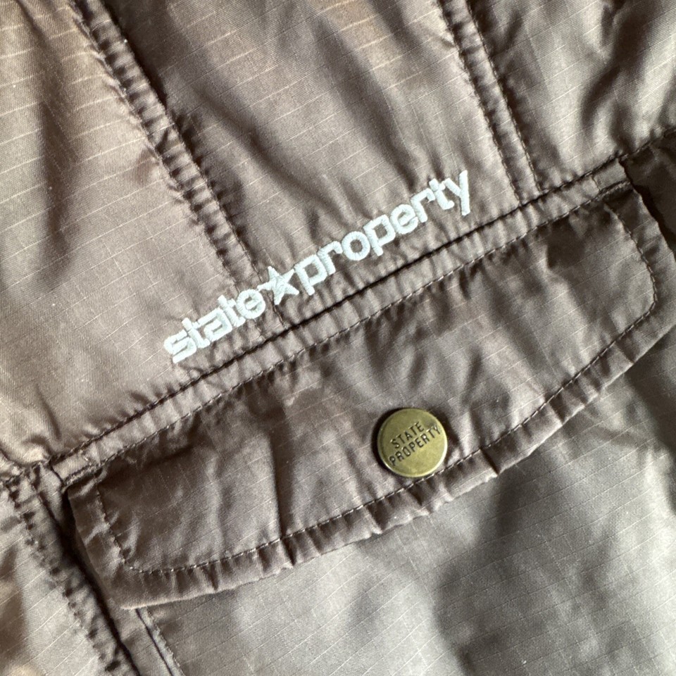 State Property Jacket Mens 4XL Brown Quilted Puffer 90's Rap Hip Hop ...