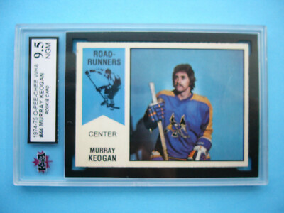 1974/75 O-PEE-CHEE WHA HOCKEY CARD 44 MURRAY KEOGAN ROOKIE KSA 9.5 NR ...