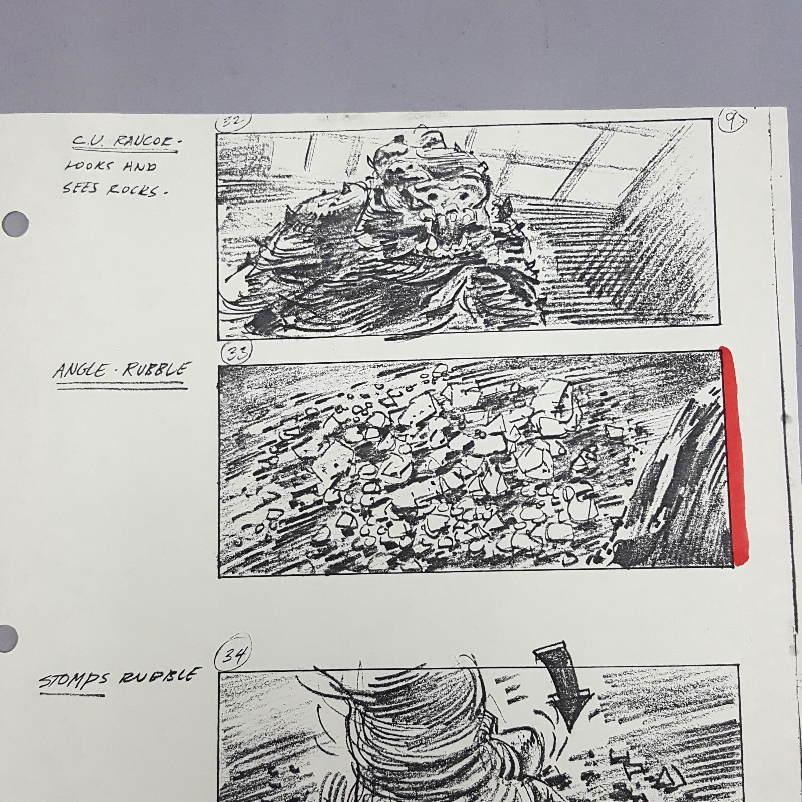 RETURN OF THE JEDI - Production Used Storyboard - Luke vs. Rancor pg 9 ...