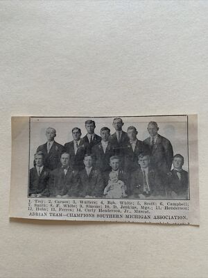 Adrian Lions MI Elmer Smith & Selma Centralites AL 1912 Baseball Team ...