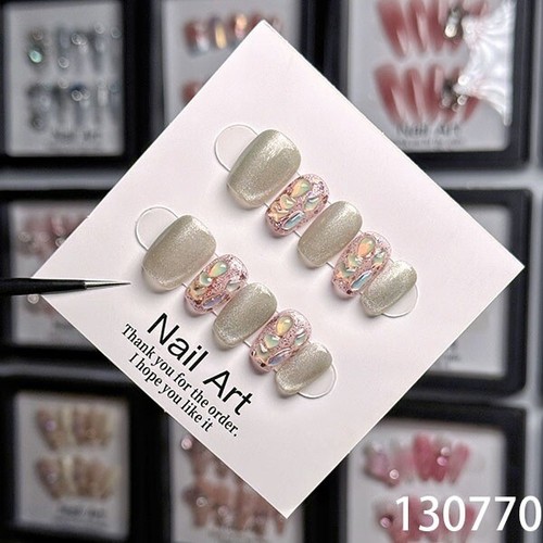 Manicure Soft Pure Hand-Worn Nail Small White Nail Patch Exquisite ...