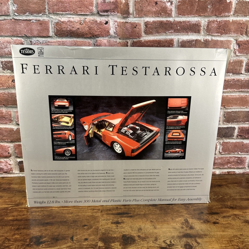 Ferrari Testarossa 1/8 Scale Red Pocher Model Kit FACTORY SEALED | eBay