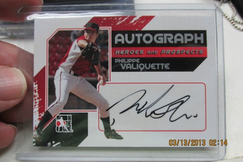 2011 In The Game Heroes & Prospects PHILIPPE VALIQUETTE A-PV Silver ...