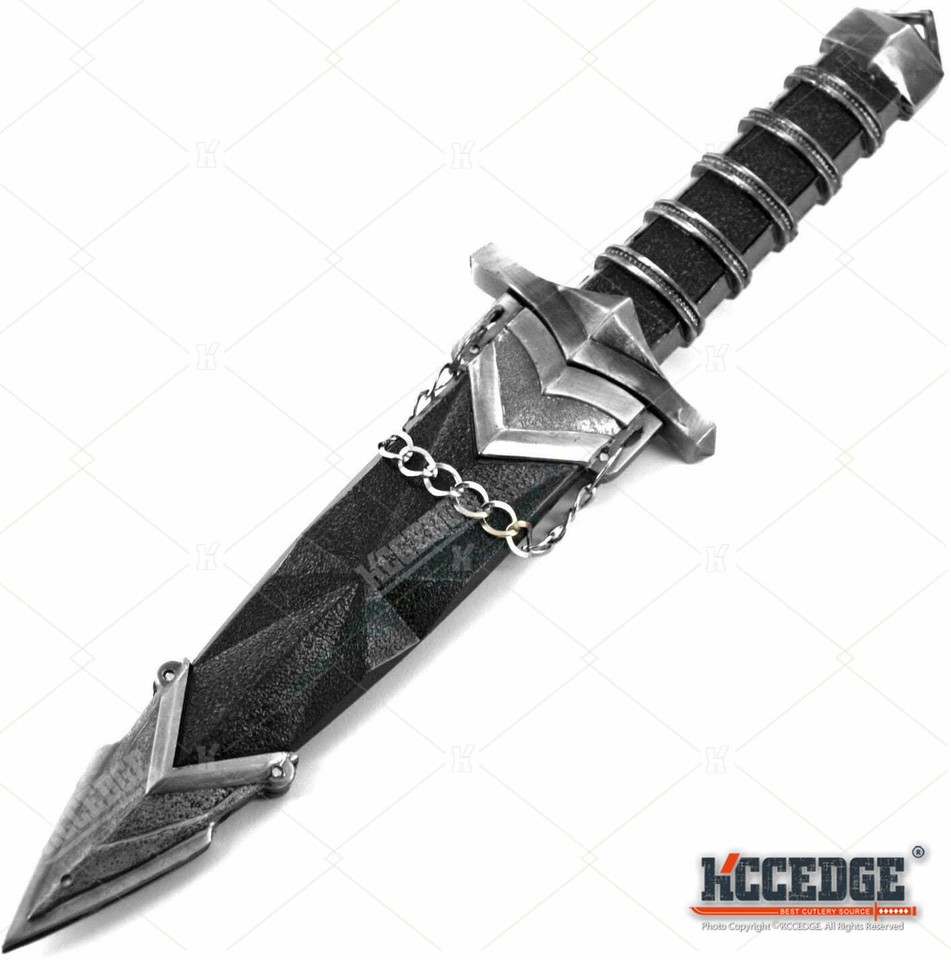 11.5" DARK ASSASSIN STAINLESS STEEL MEDIEVAL SHORT SWORD FIXED BLADE ...