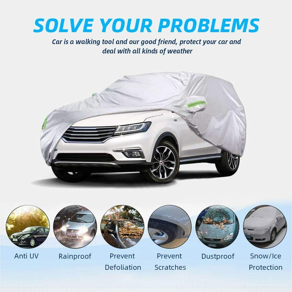 All Weather Car Cover 100% Waterproof Outdoor UV Rain Snow Protection ...