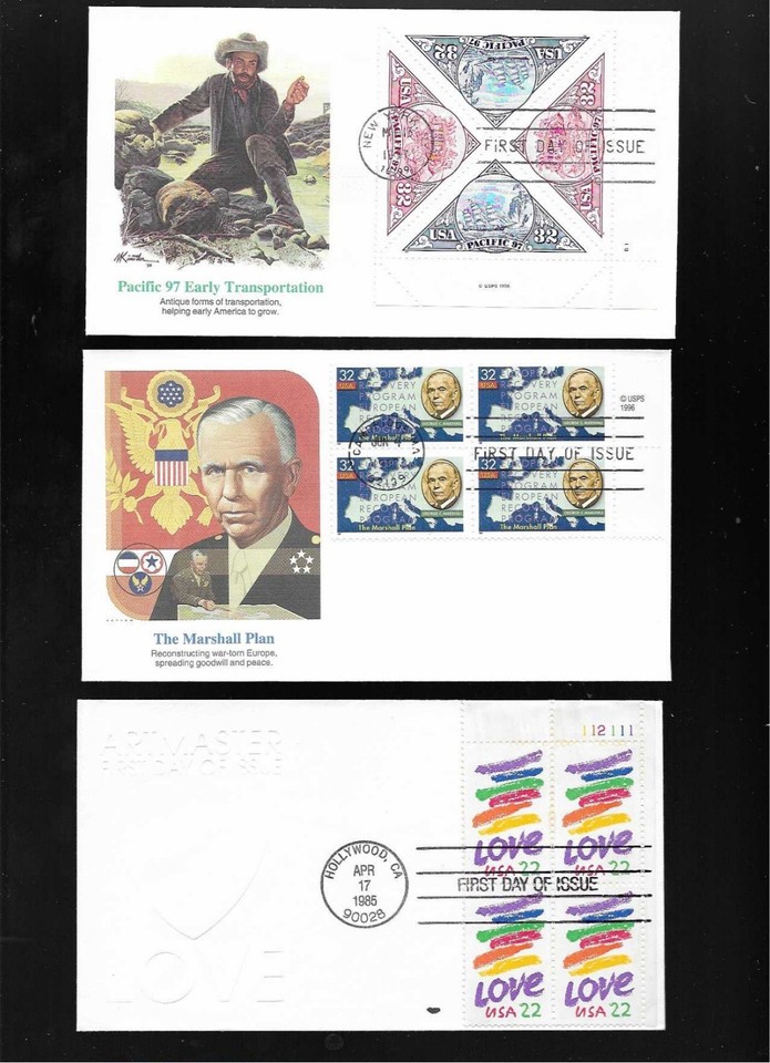 US FDC FIRST DAY COVERS COLLECTION PLATE BLOCKS LOT OF 27 NO ADDRESS | eBay