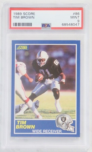 1989 Score Tim Brown Rookie RC #86 PSA 9 Mint HOF Oakland Raiders | eBay