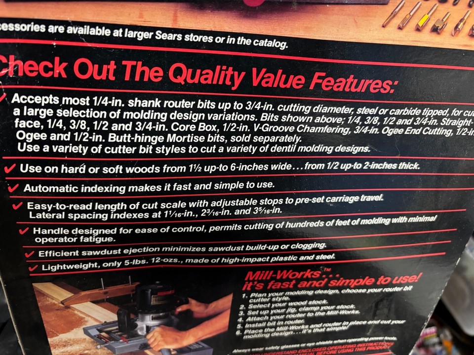 Craftsman Mill works Moulding Maker Kit for Router 171.252540 - Made in ...
