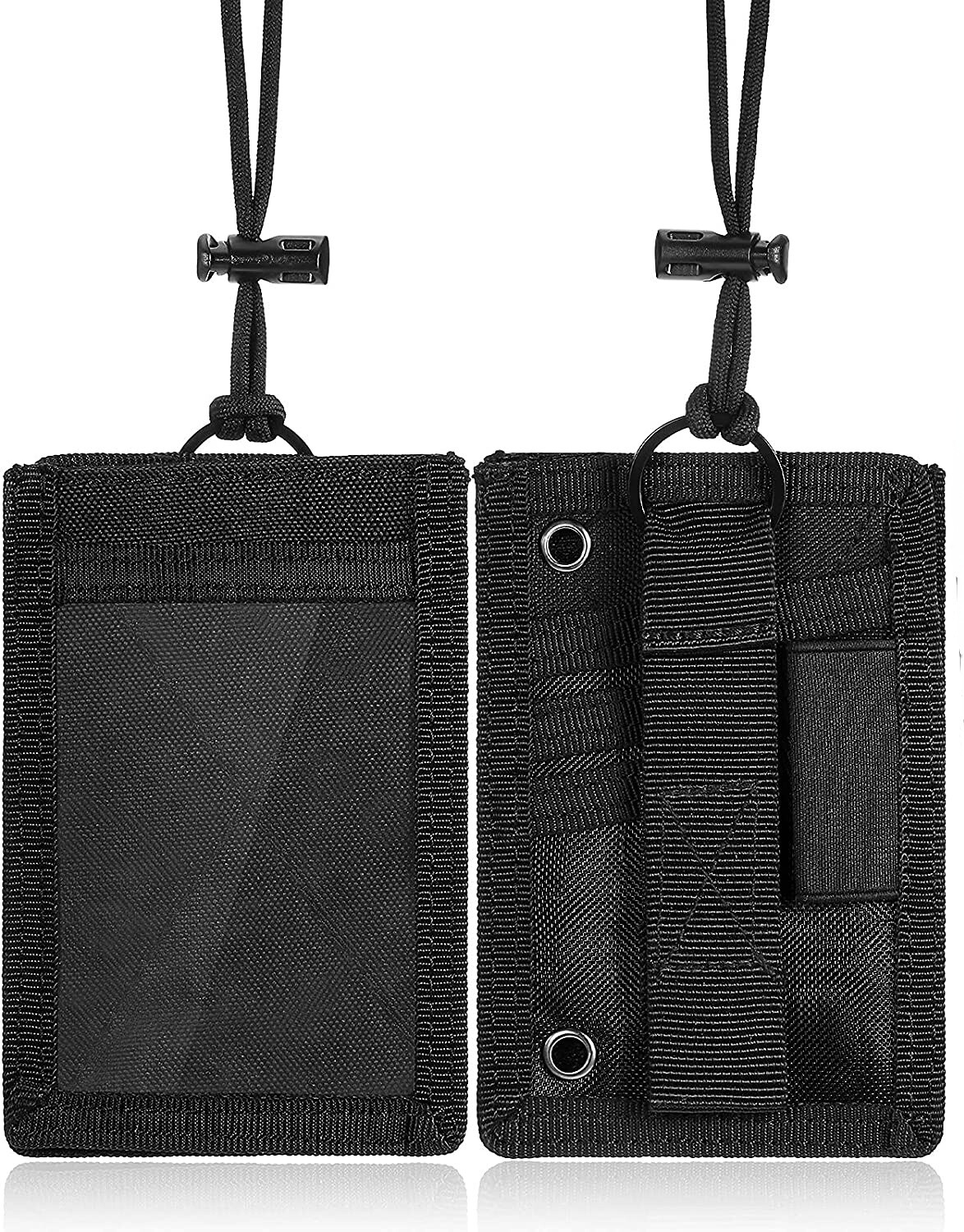 Tactical ID Card Credit Badge Holder Organizer Hook Loop PatchWith Neck ...