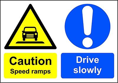 Caution speed ramps drive slowly sign | eBay UK