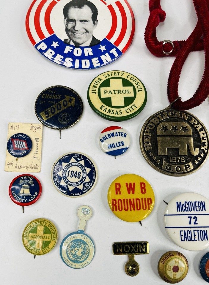 Vtg Political Presidential Pin Lot Safety And Liberty Loan Pins ...
