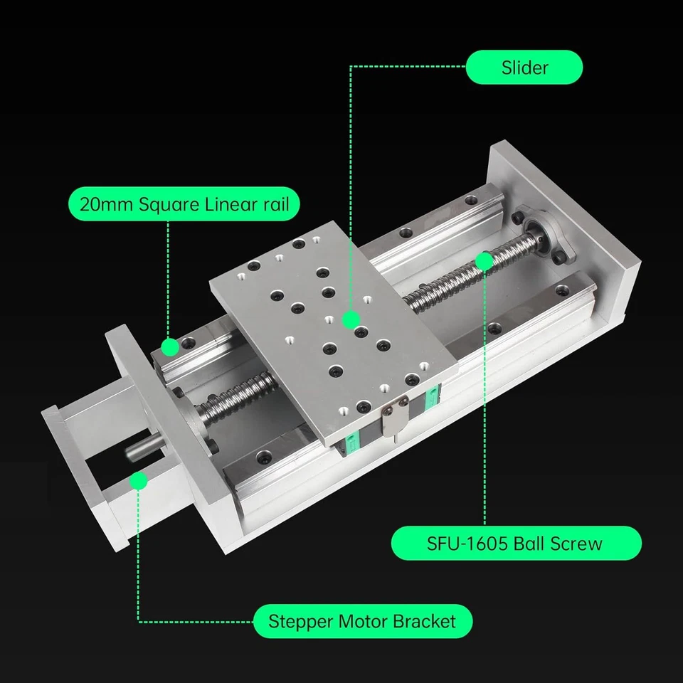 ZBX150 Linear Stage Dual Linear Slide Rail Guide&Limit Switch 400mm ...