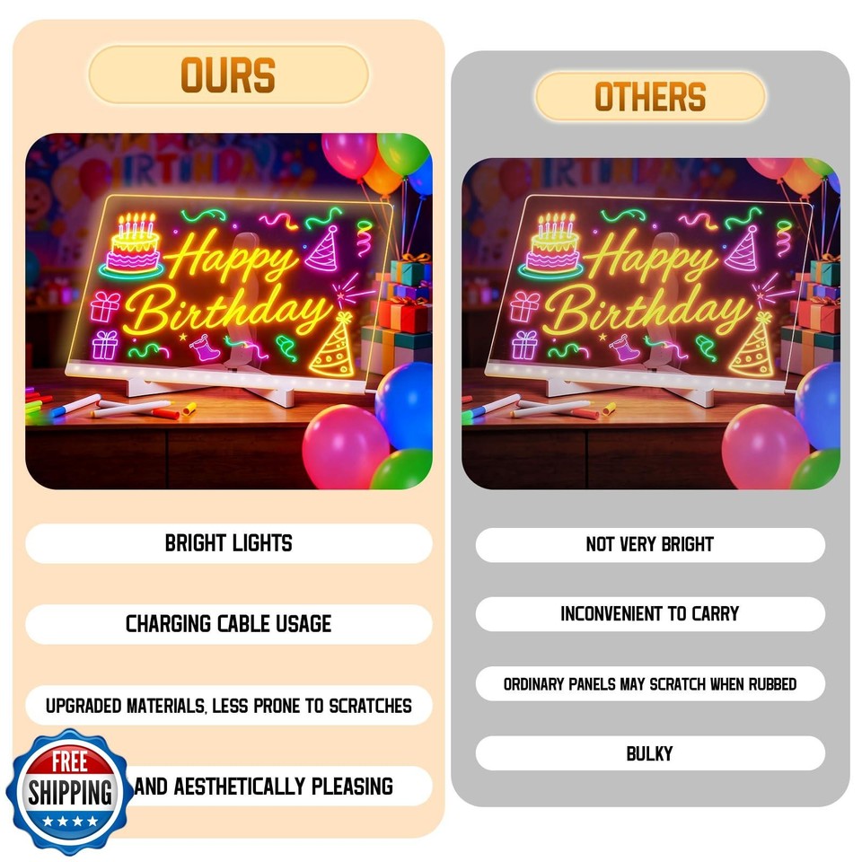 Lumiboard Led Drawing Board, Led Note Board with Color Marker, 12 | eBay